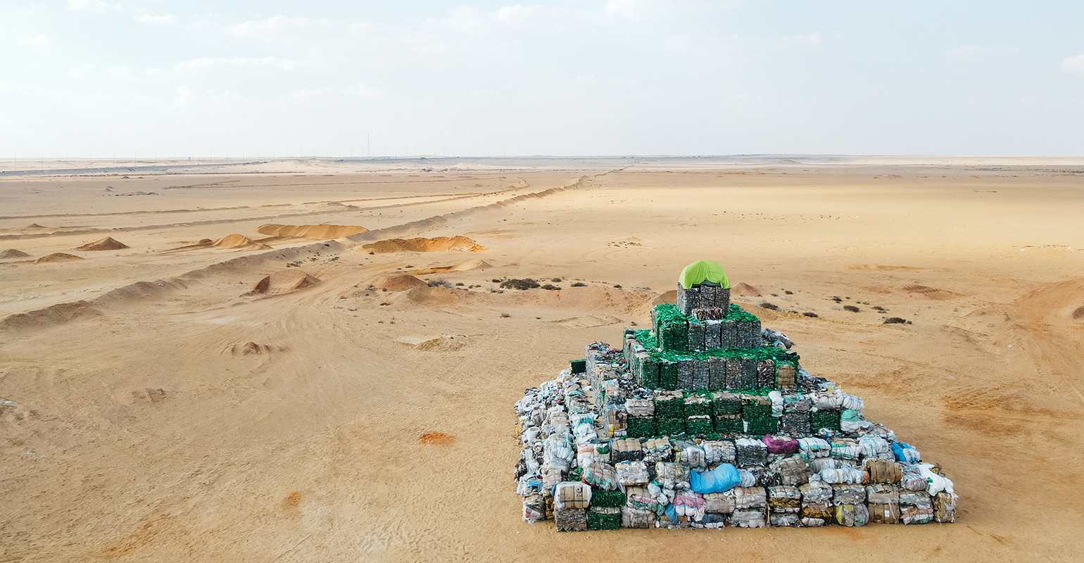 The World's Largest Plastic Waste Pyramid Now in the Egyptian Desert
