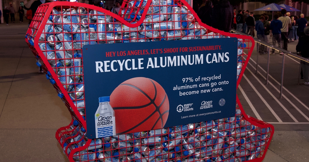 Every Can Counts Recycling-Themed Cage at Intuit Dome