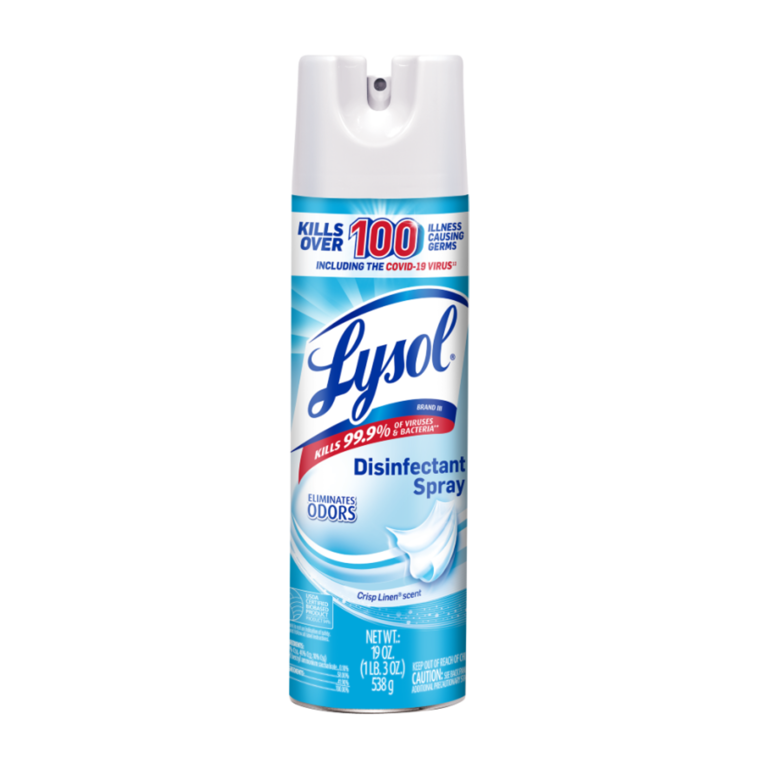 LYSOL® Disinfectant Spray - Crisp Linen® 19 oz. | Lysol US