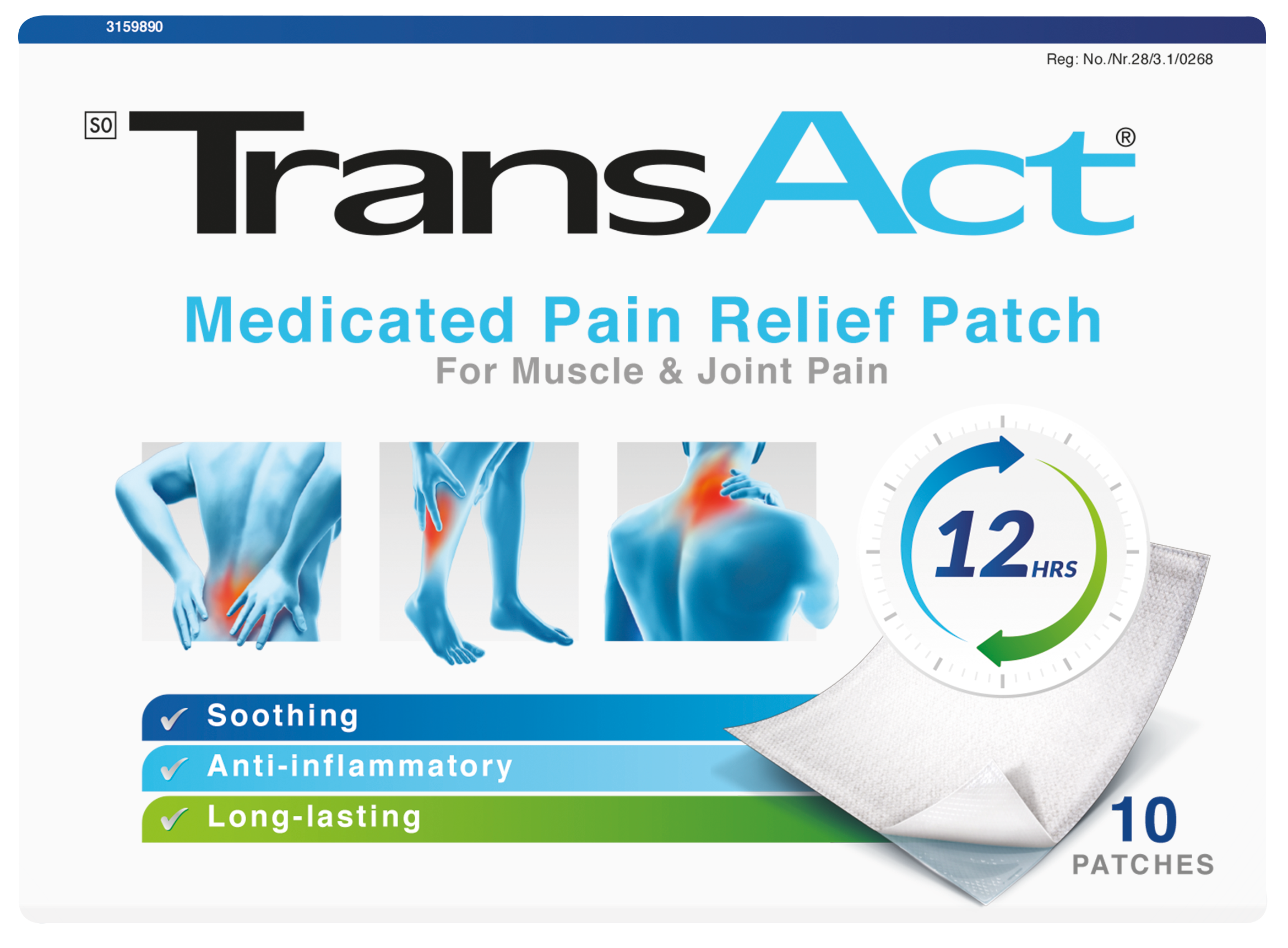 Transact Patches 10s | Pain Relief: Muscle, Back, Knee, Neck & Shoulder ...