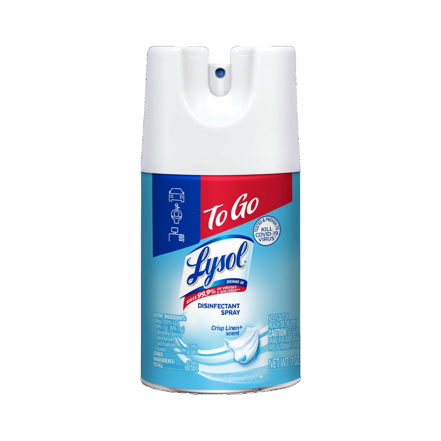 Disinfectant Spray To Go Crisp Linen® 7 oz | Lysol US