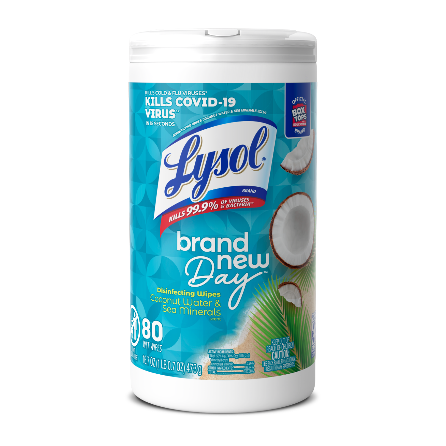 Disinfecting Wipes Brand New Day™ Coconut & Sea Minerals 80 ct. | Lysol US