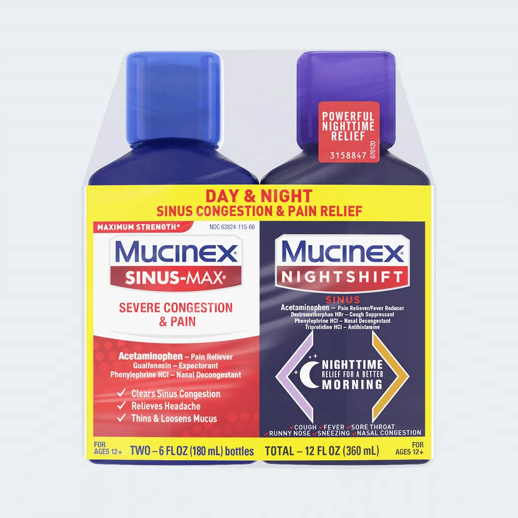 Max Strength Sinus-Max® & Nightshift® Sinus Liquid Combo | Mucinex USA