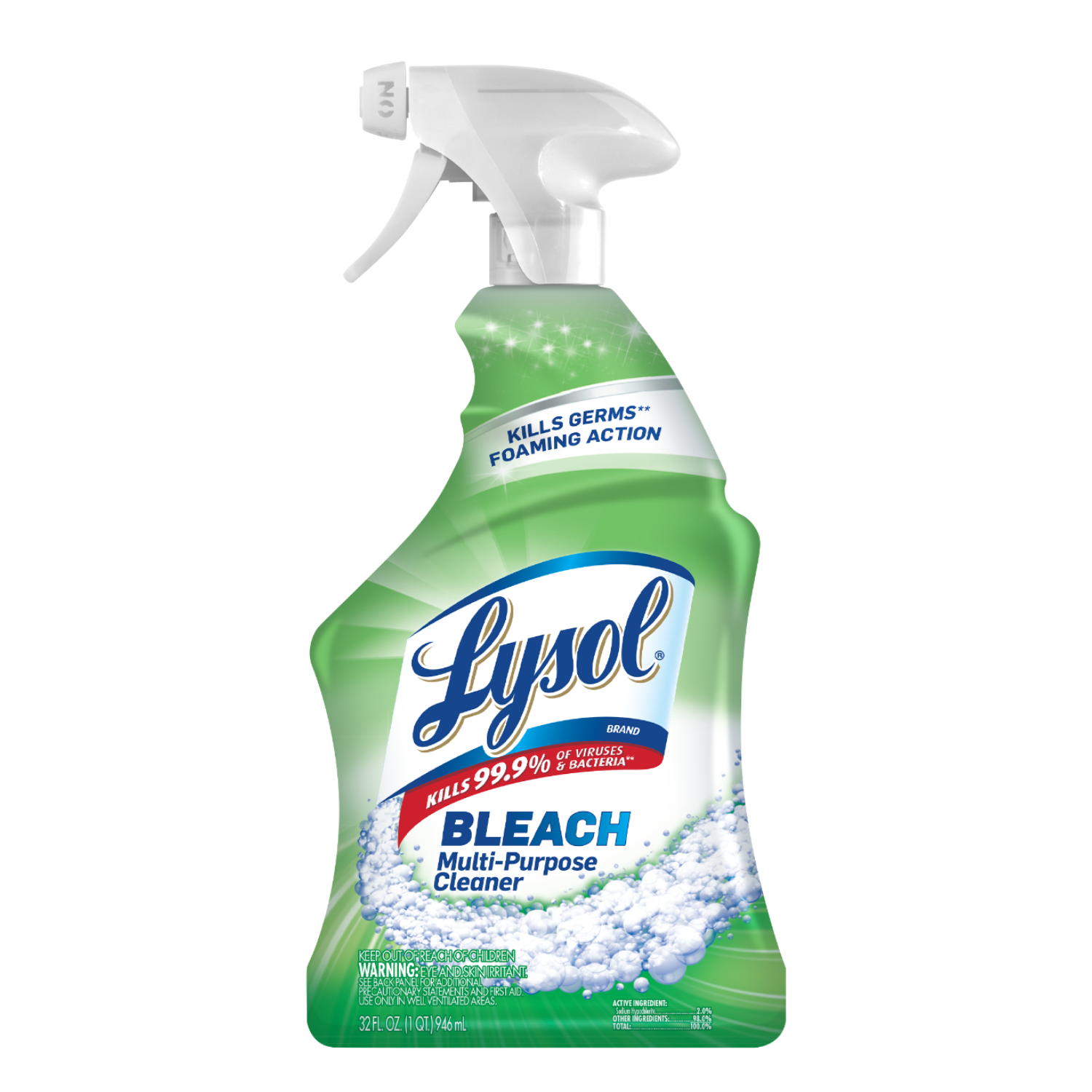 Multi-Purpose Cleaner Trigger with Bleach 32 oz. | Lysol US