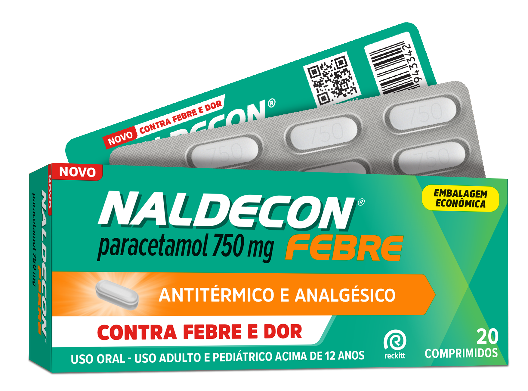 Naldecon Adulto 20 Comprimidos | Naldecon Febre