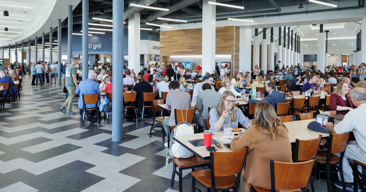 Liberty University’s new dining hall is home to 27 food stations