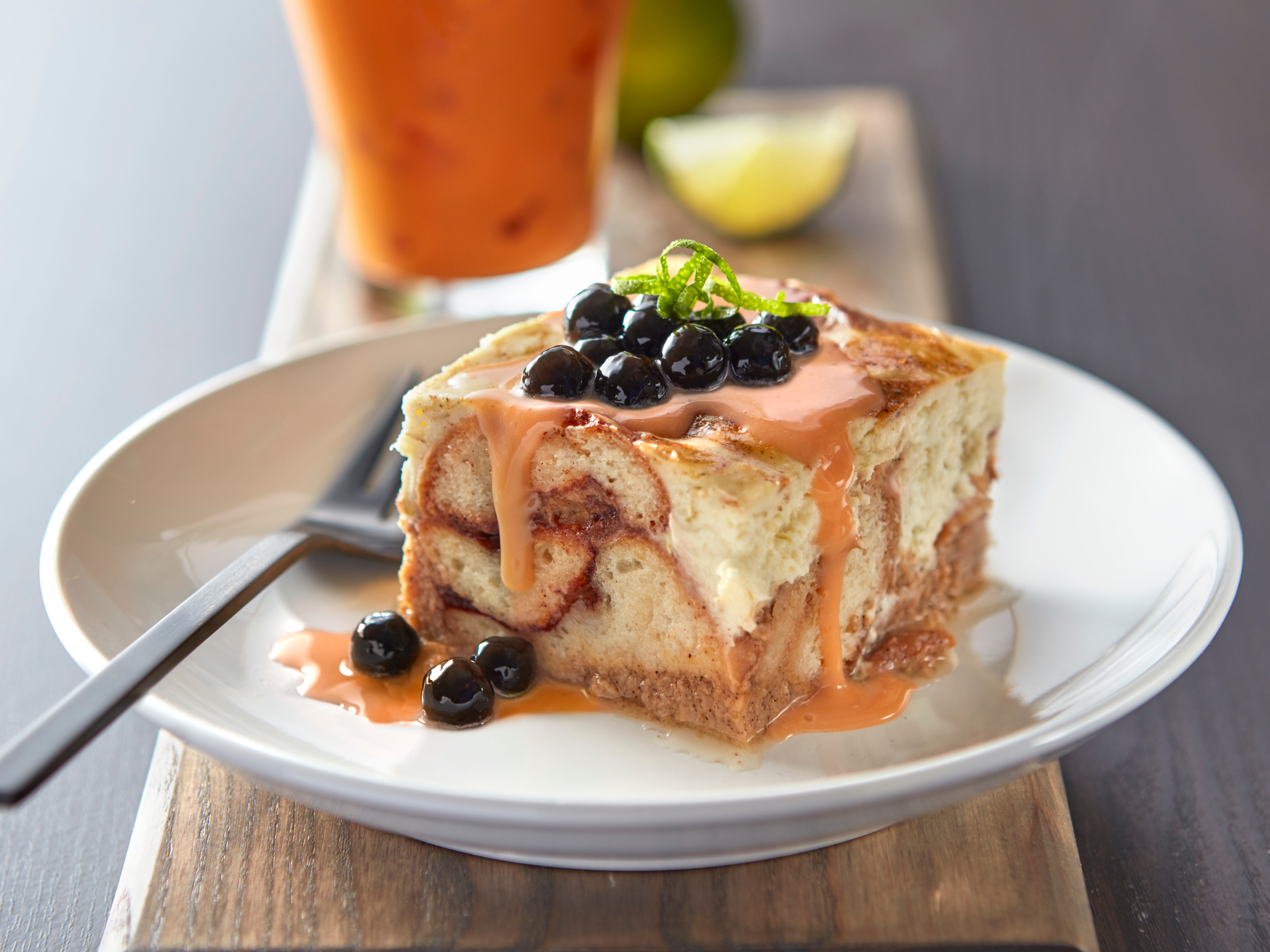Thai Tea Lime Swirl French Toast Bake