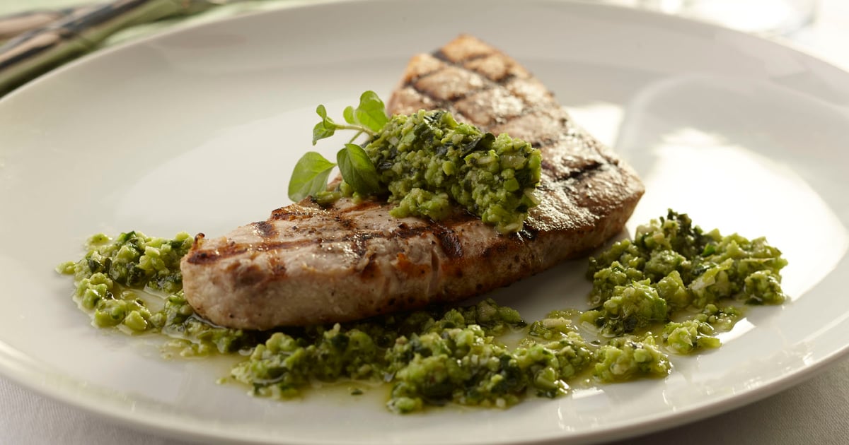 Grilled Fish with Edamame Pesto