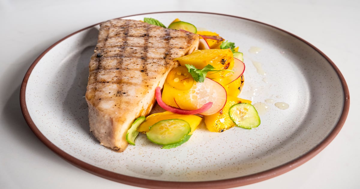 Grilled Swordfish and Grilled Mango Salad
