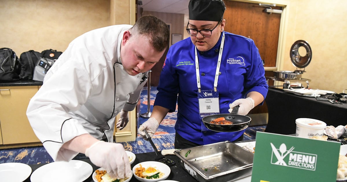 College chef and high school student chef team up to win MenuDirections ...