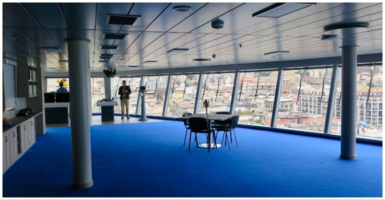 On the new Sun Princess, a view from the bridge with Capt. Street