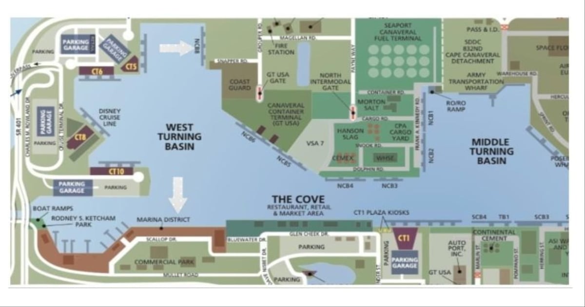 Cape Canaveral Cruise Port Map THE BEST Cape Canaveral Cruise Port