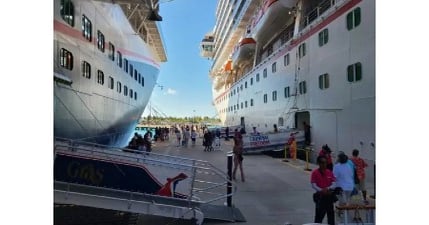 Fire in Carnival Freedom's funnel is quickly extinguished
