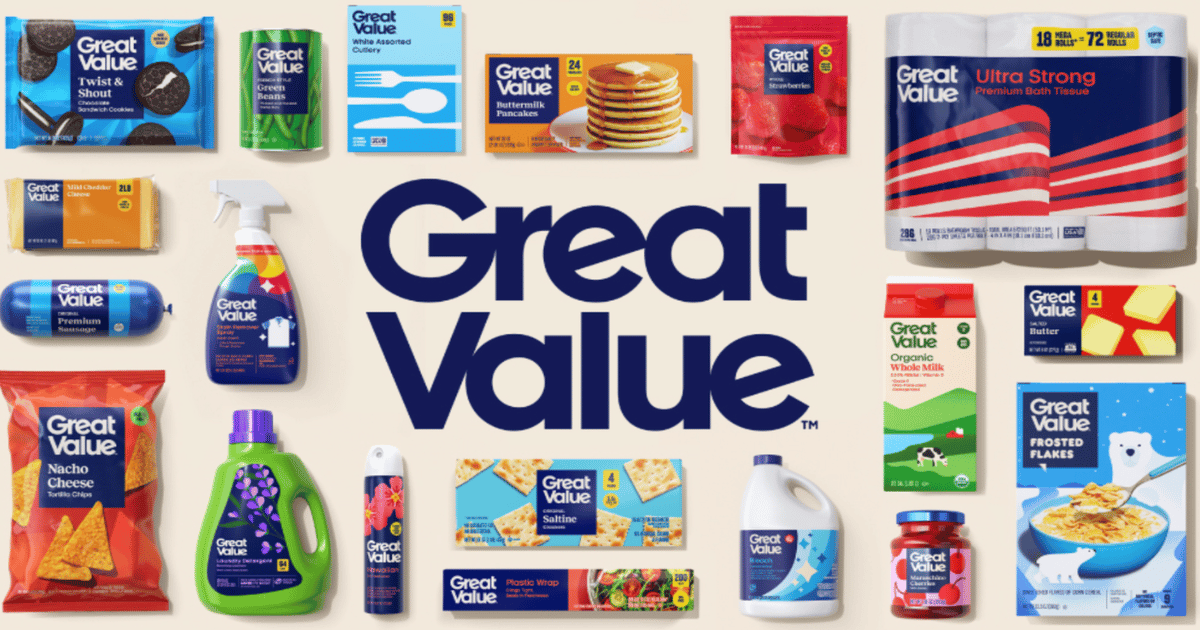 Walmart’s Great Value brand gets first redesign in over a decade