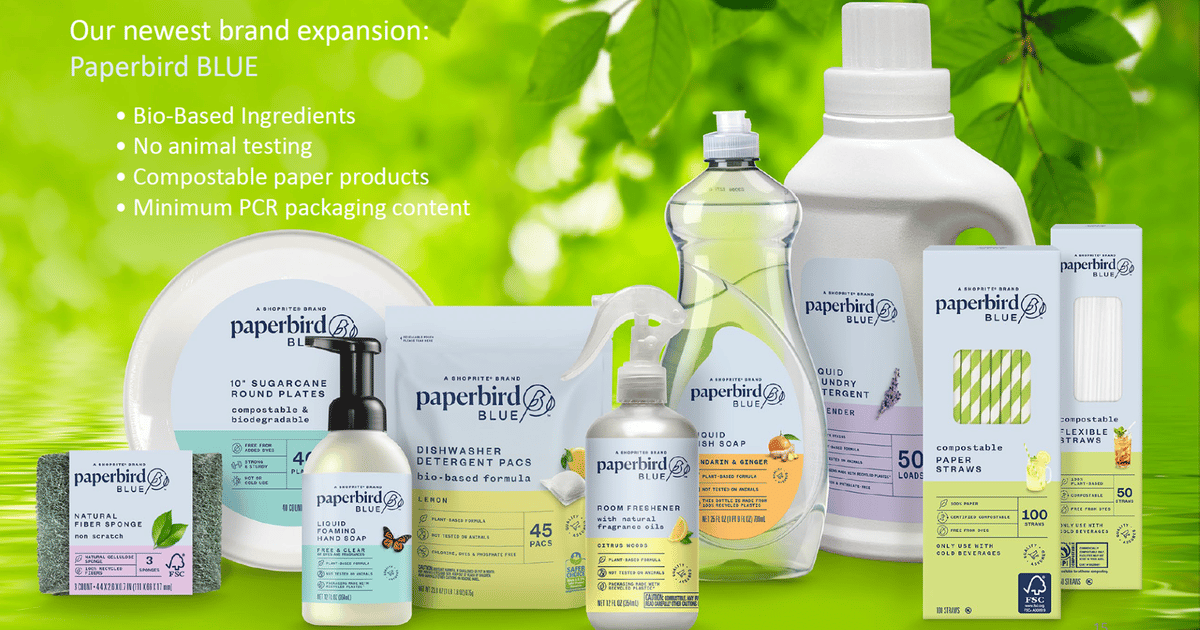 Wakefern Food Corp. expands Paperbird Blue private label cleaning brand