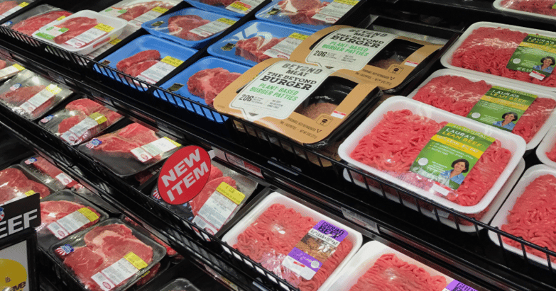 Kroger, PBFA pilot plant-based meat section
