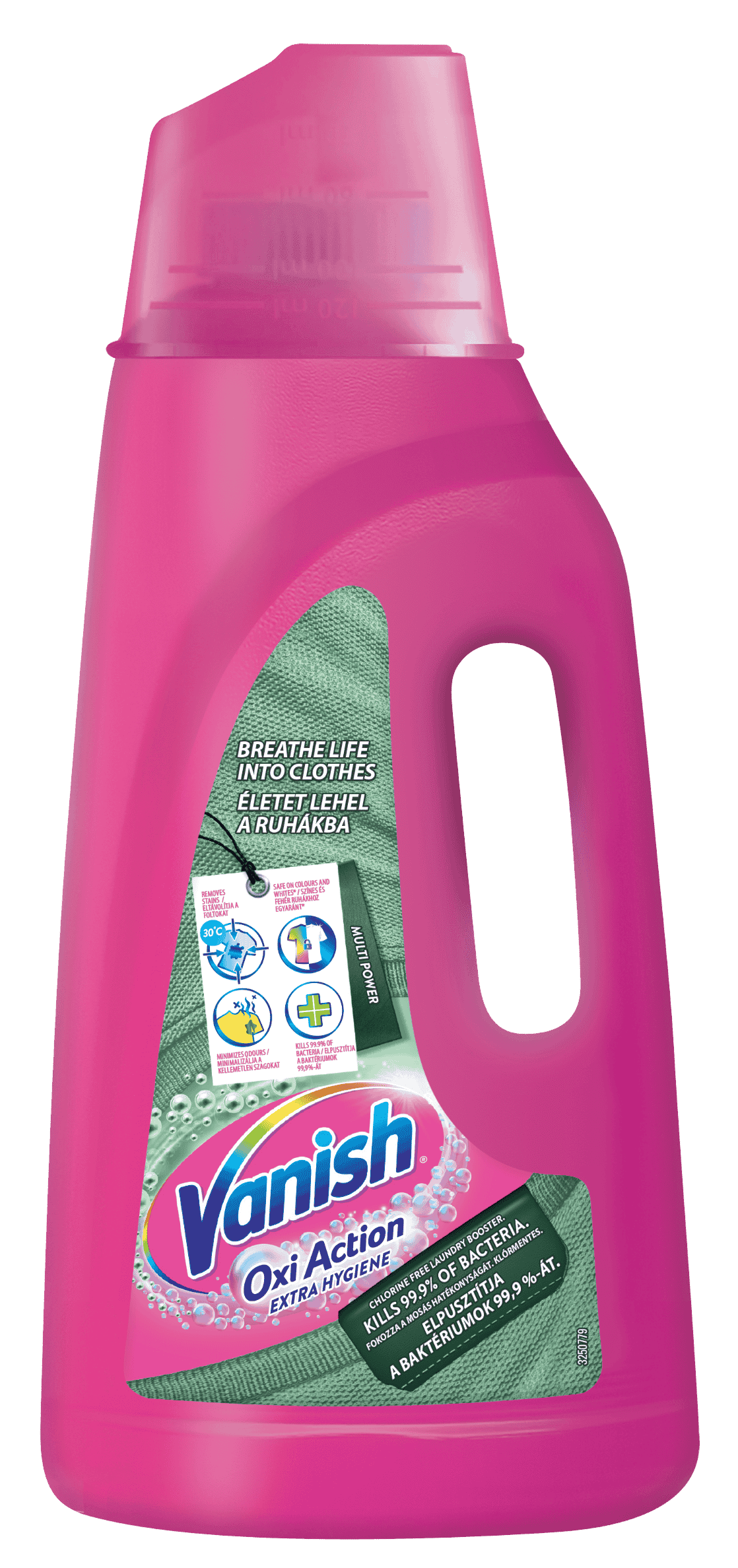 Vanish Oxi Action Extra Hygiene Dezinfekčný tekutý odstraňovač škvŕn ...