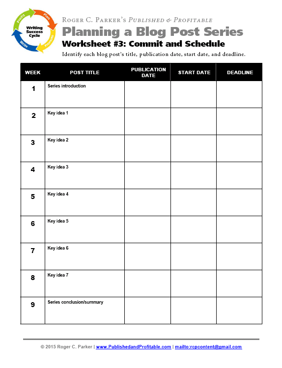 3-Step Action Plan With Worksheets for 2 Months of Blog Posts