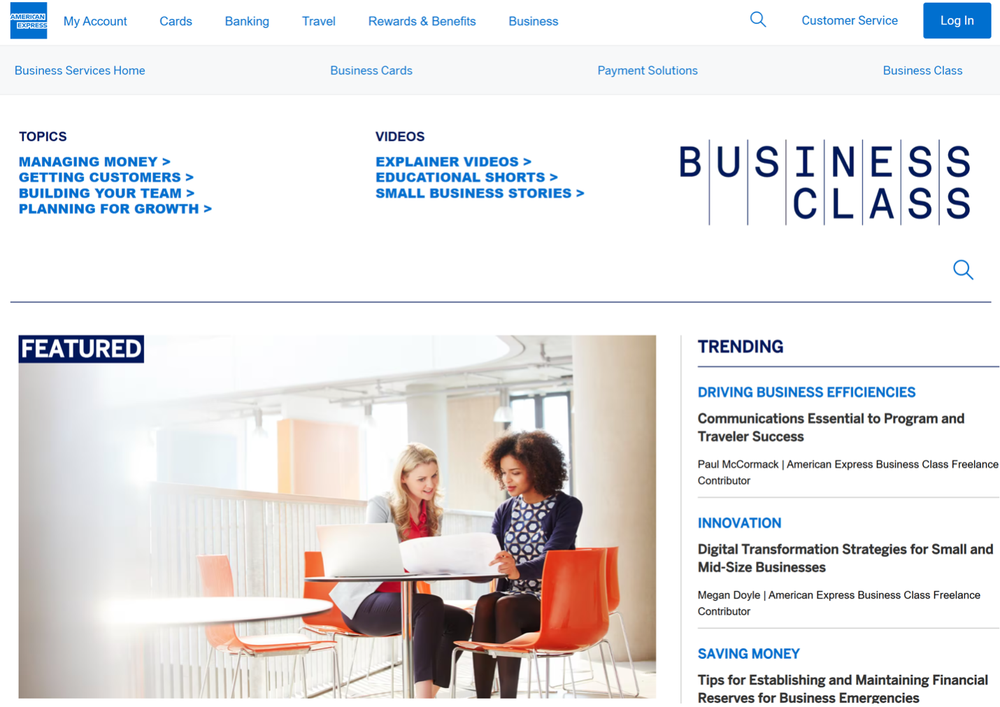 A Hot Take American Express Business Class Content