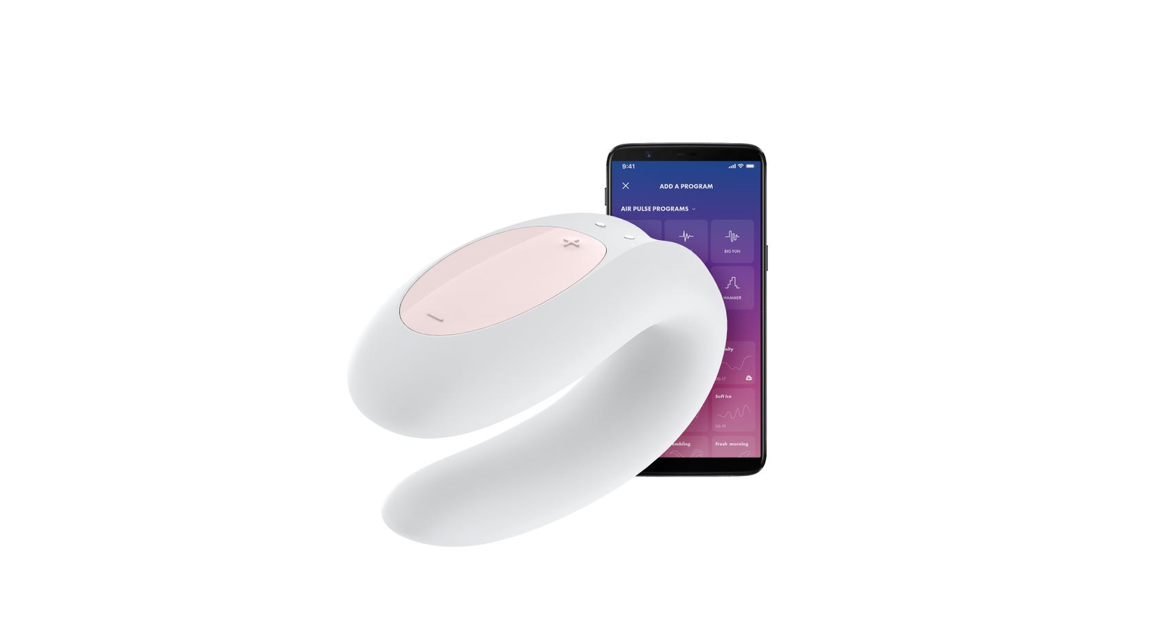 Satisfyer Double Joy App Controlled White Couples Vibrator Sinful