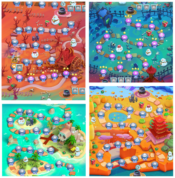 Bubble Witch 2 Saga: The most beautiful 3D render maps
