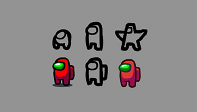 Early Among Us character concepts depict the birth of the bean