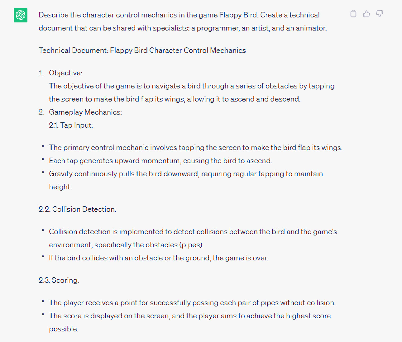 A game designer’s new friend: how to use ChatGPT as a gamedev tool