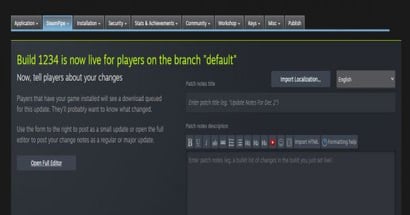 Valve updates Steamworks to make sharing patch notes easier