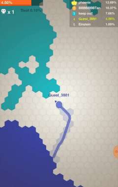 Paper.io 2: A Natural Difficulty Curve