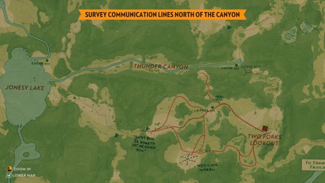 How Firewatch builds character through map design
