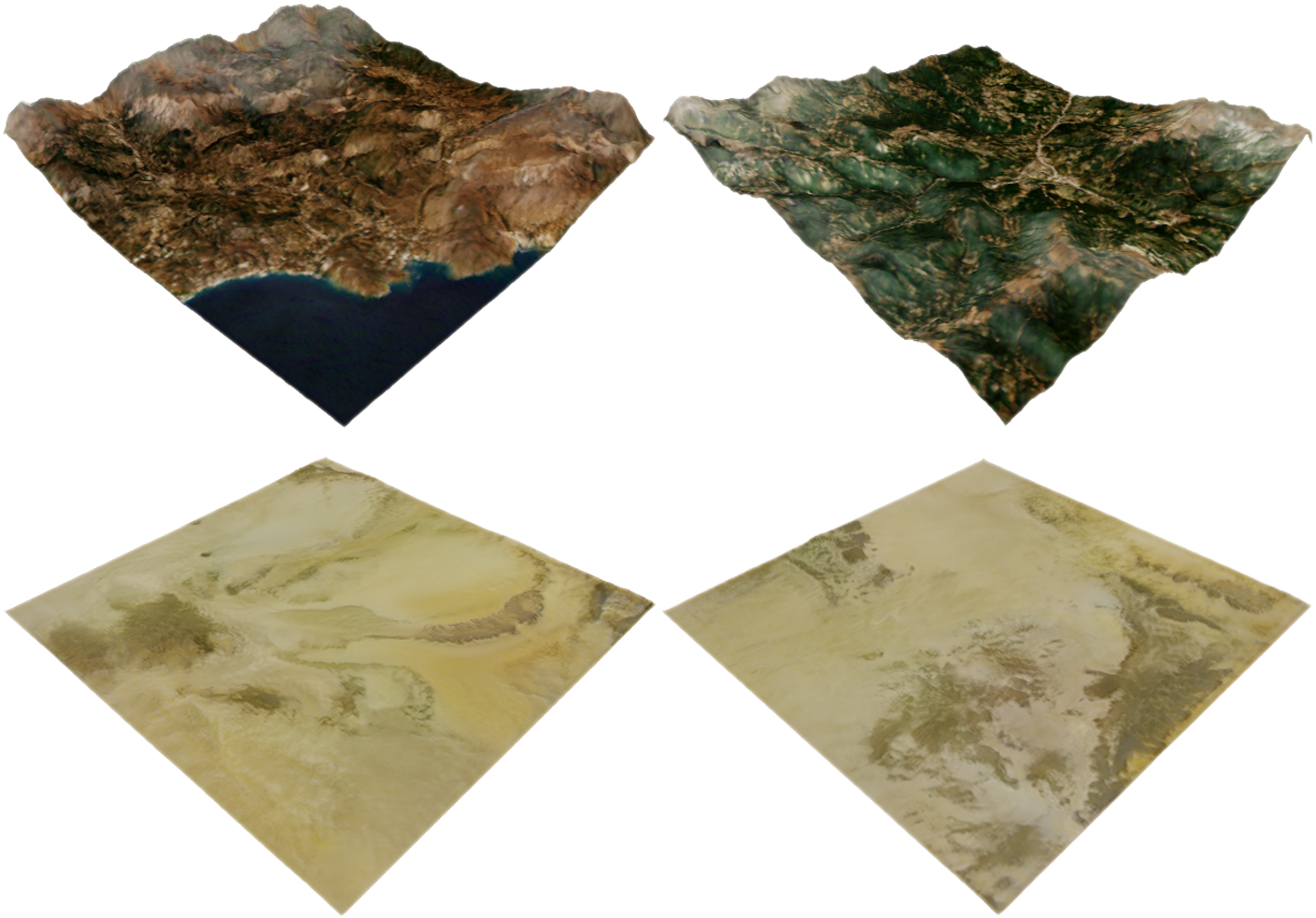Improving procedural terrain generation using a single deep learning model