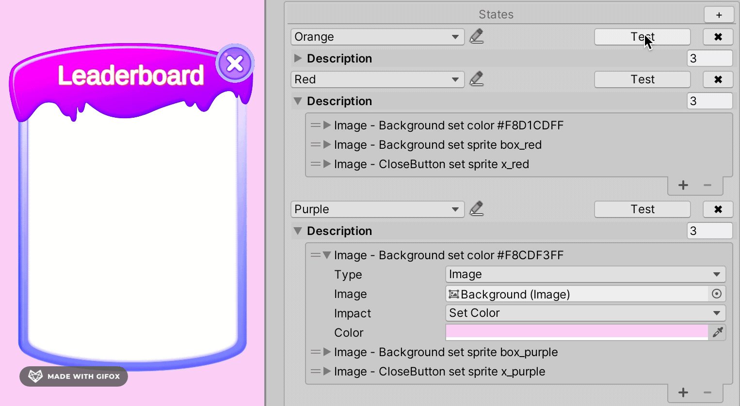 StatefulUI: A Unity UI Library Based on States and Markup