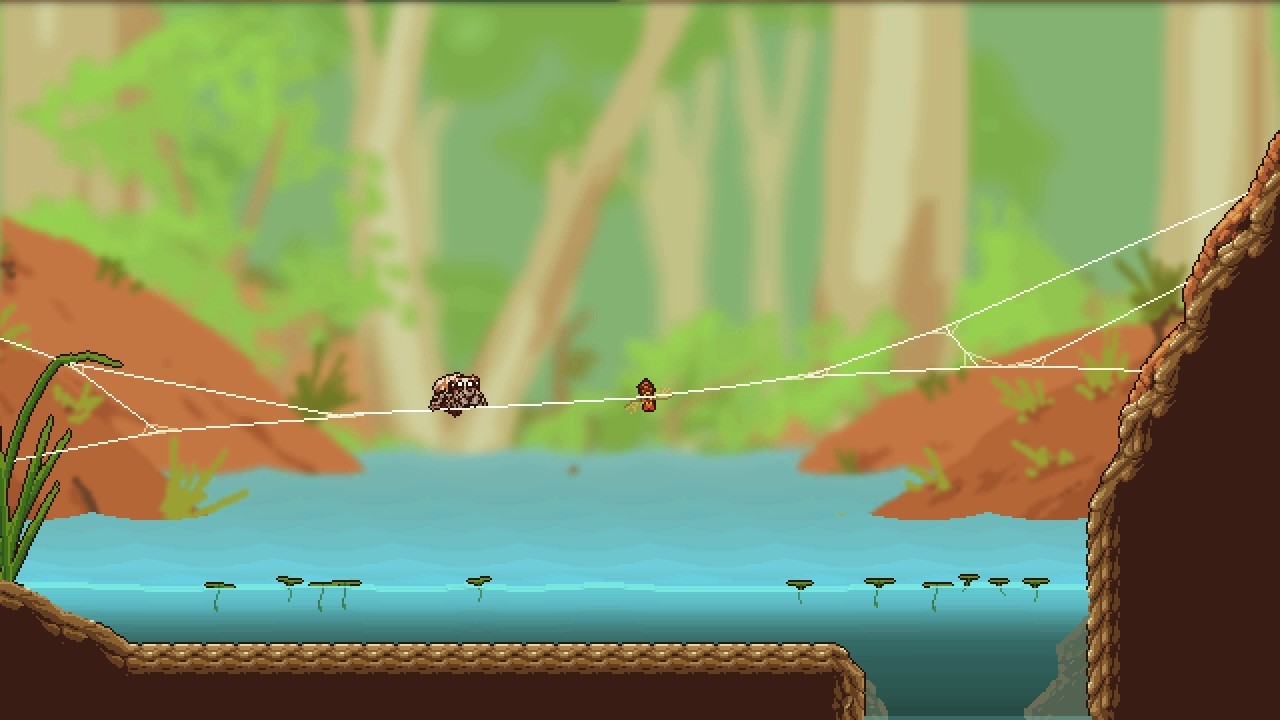 Swinging and skateboarding as an adorable spider in Webbed