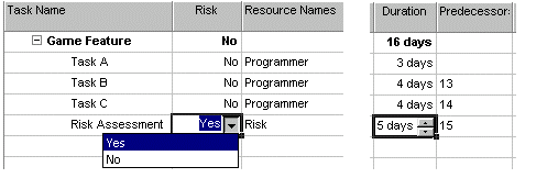 Risk Management With Development Schedules