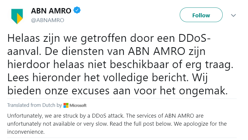 ABN Amro hit by DDoS attack