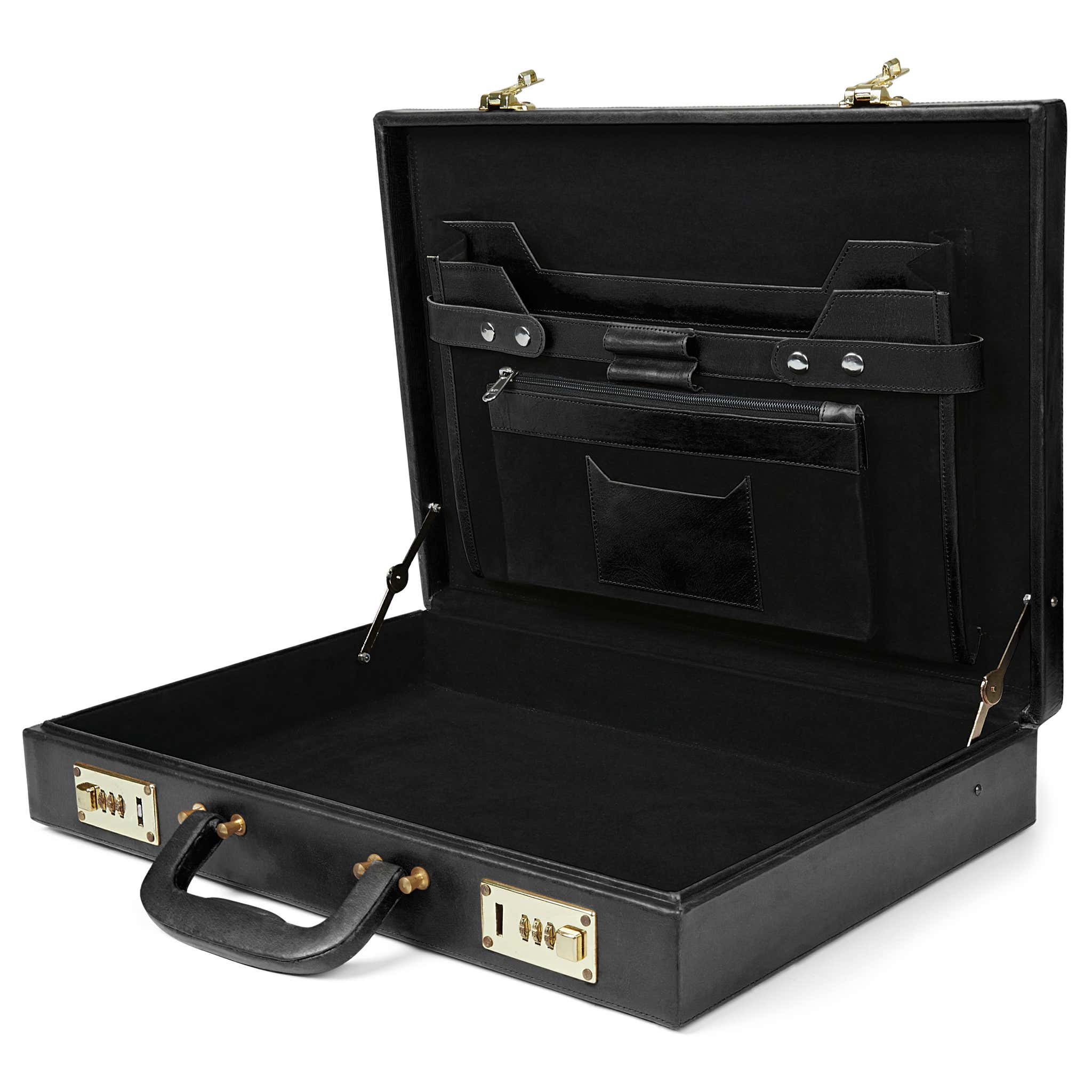 Black Buffalo Leather Briefcase | In stock! | Collin Rowe