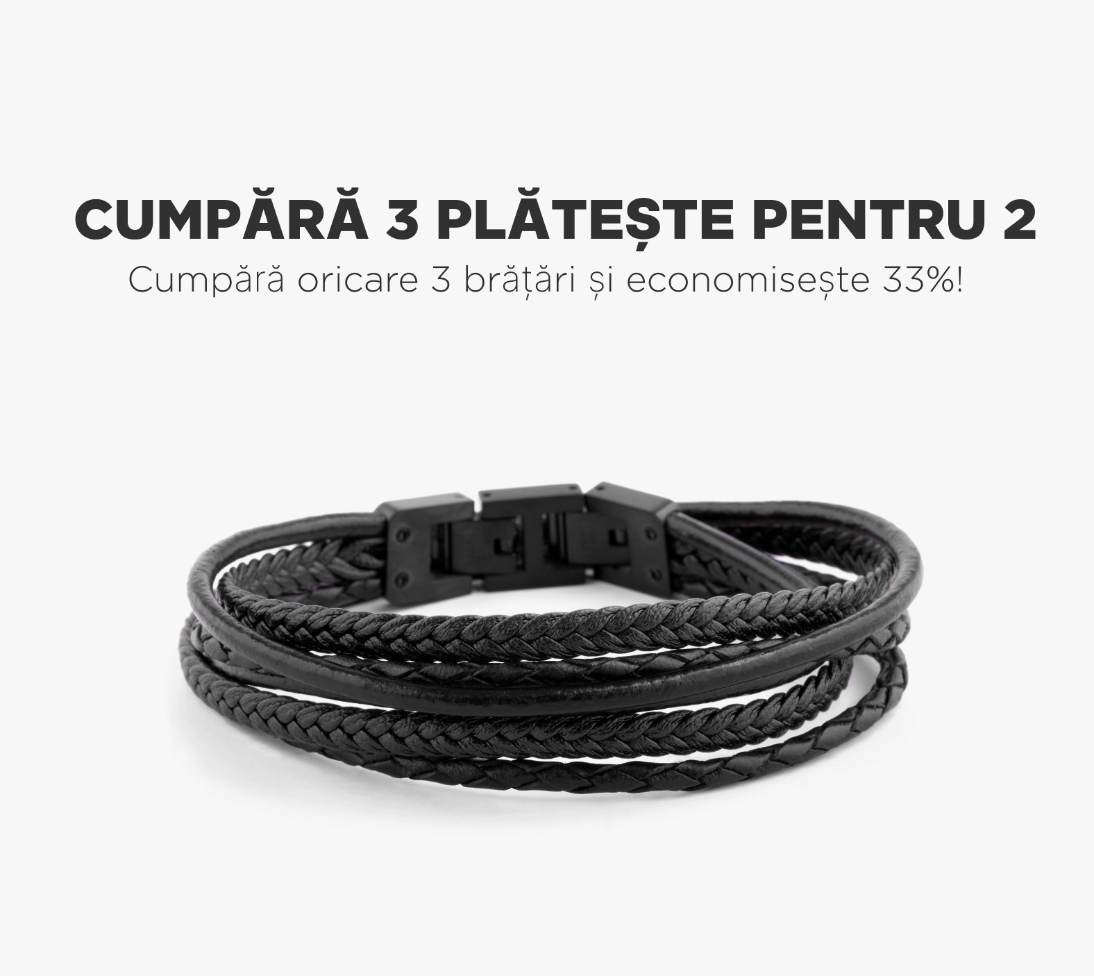 Set de brățări negru pe negru | În stoc | Lucleon