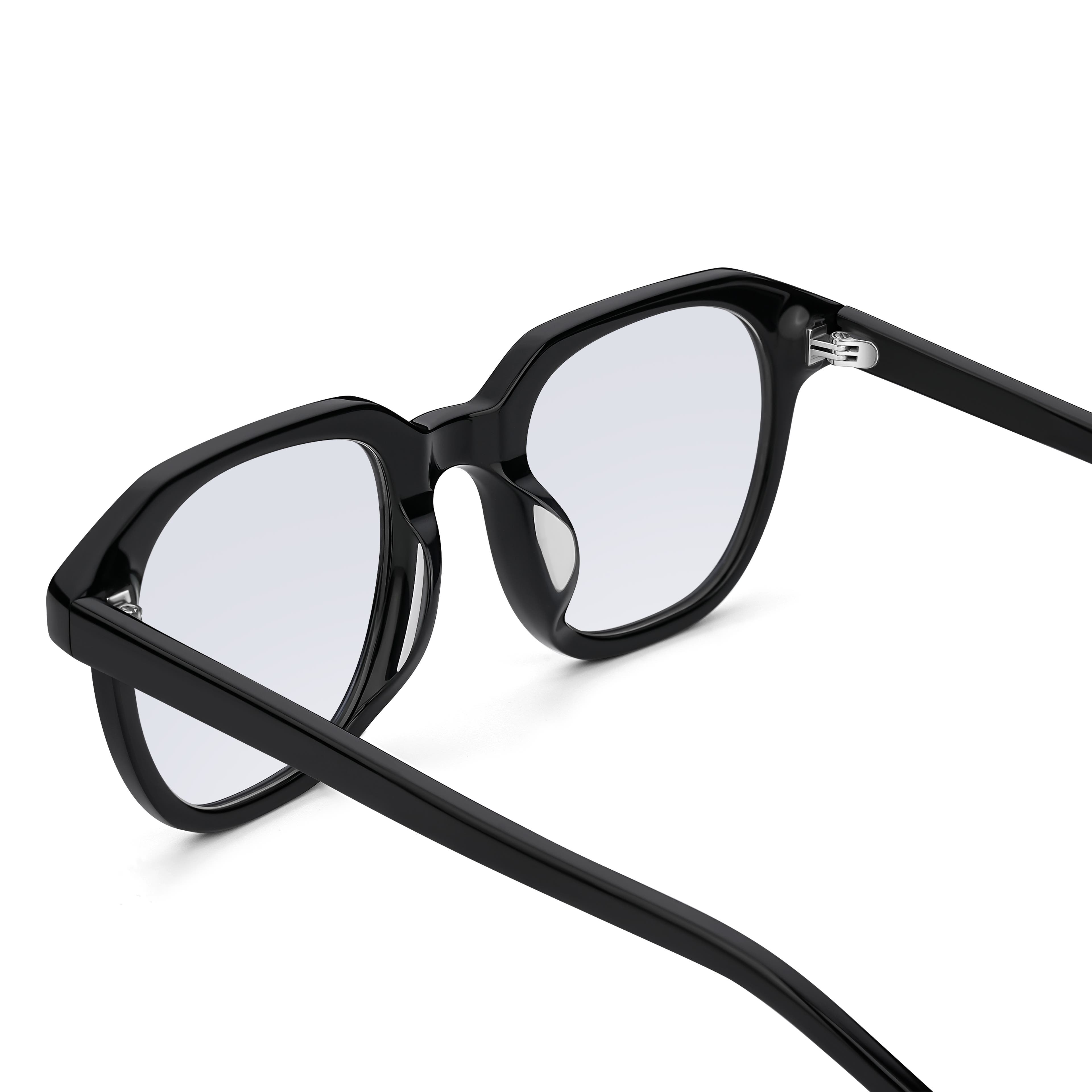 Black Geometric Horn Rimmed Clear Lens Glasses In Stock Collin Rowe