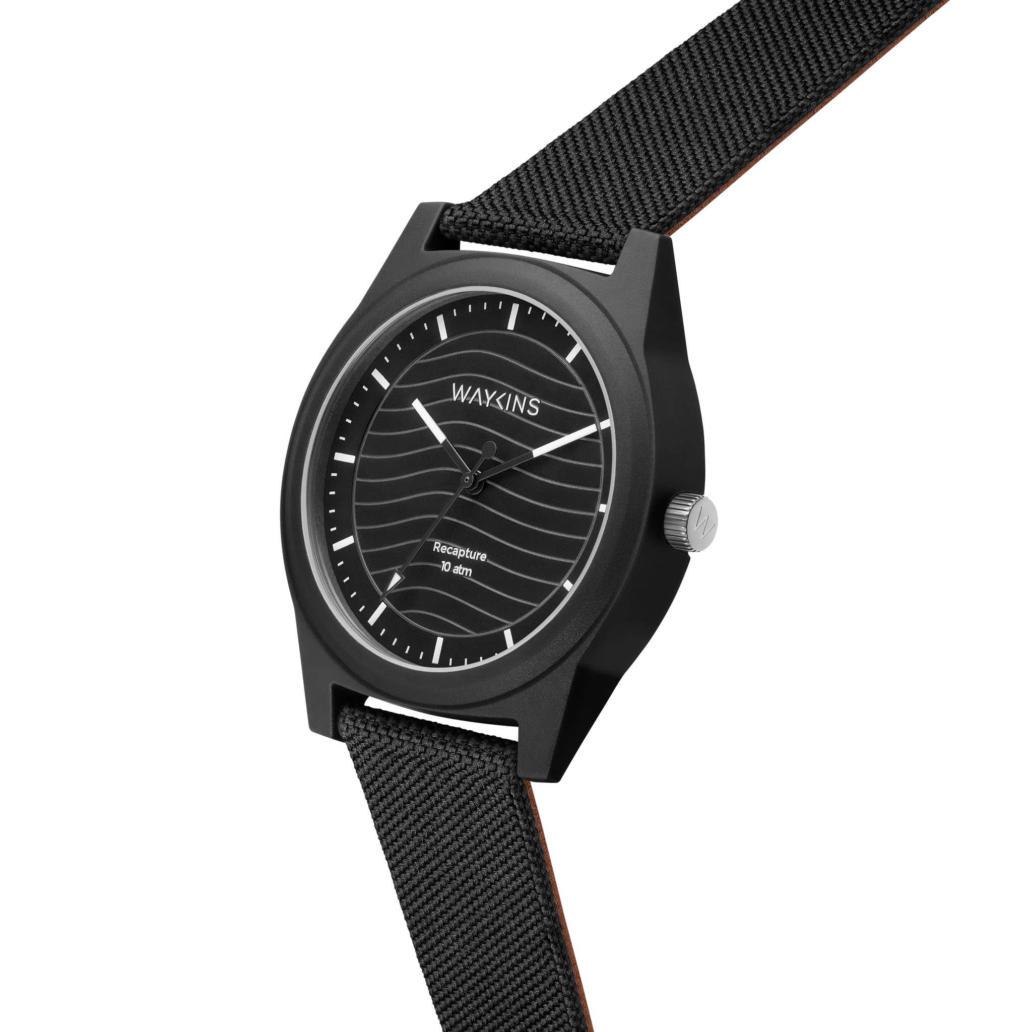 Recapture | Black Recycled Material Watch | In stock! | Waykins
