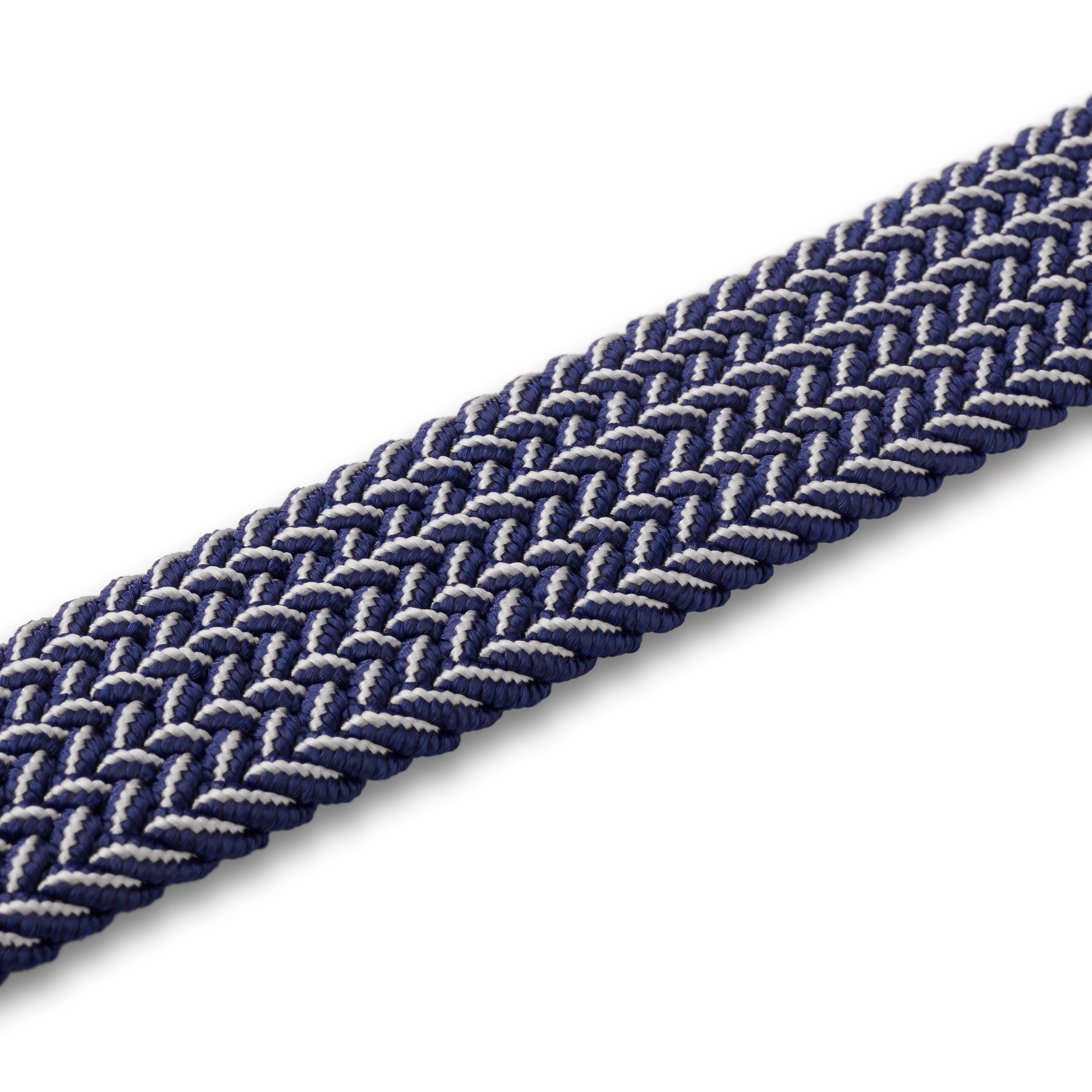 Blue and White Elastic Knitted Canvas Belt | In stock! | Trendhim