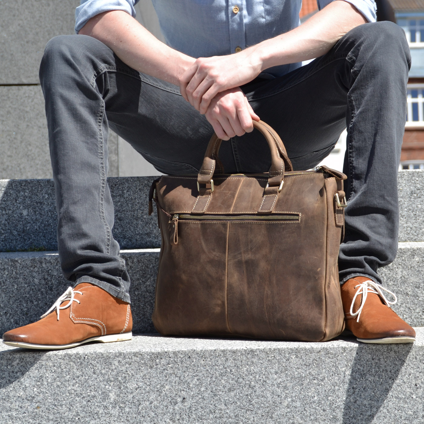 Brown Vintage Classic Leather Bag | In stock! | Delton Bags