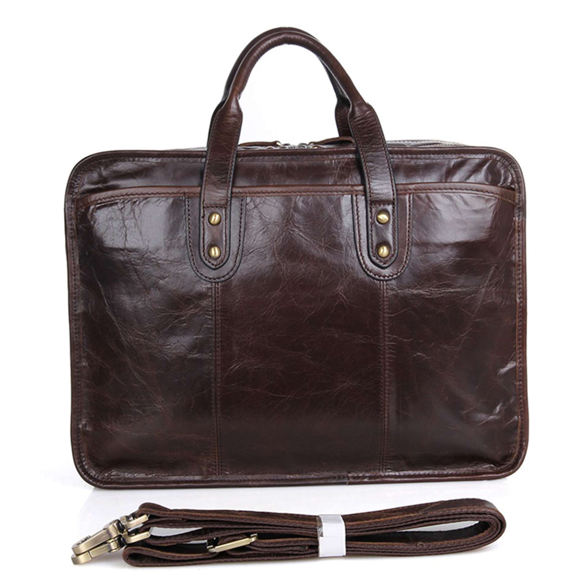 Chestnut Leather Briefcase | In stock! | Delton Bags