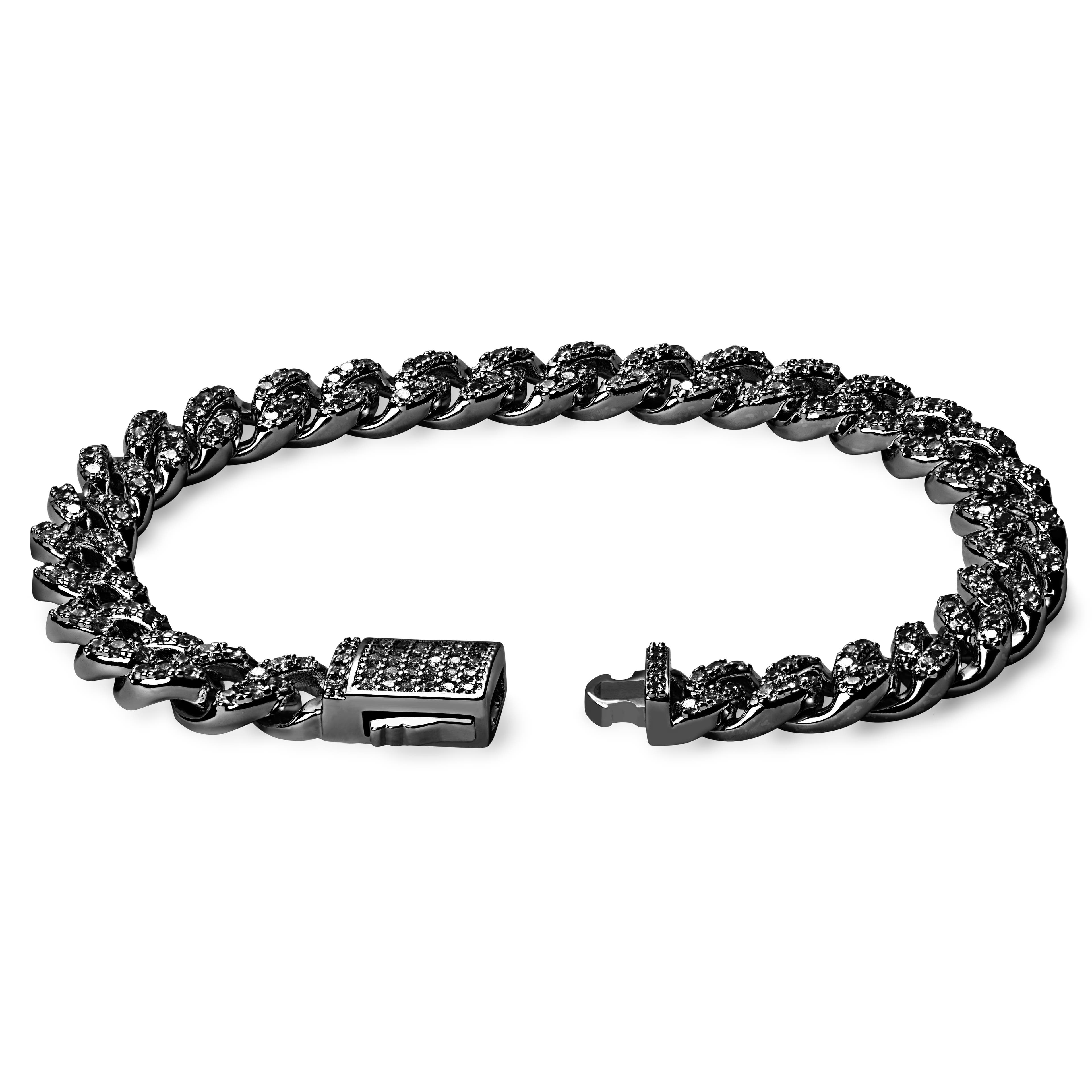 Nicos 8 Mm Schwarzes Kubanisches Zirkonia Armband Auf Lager Otsu