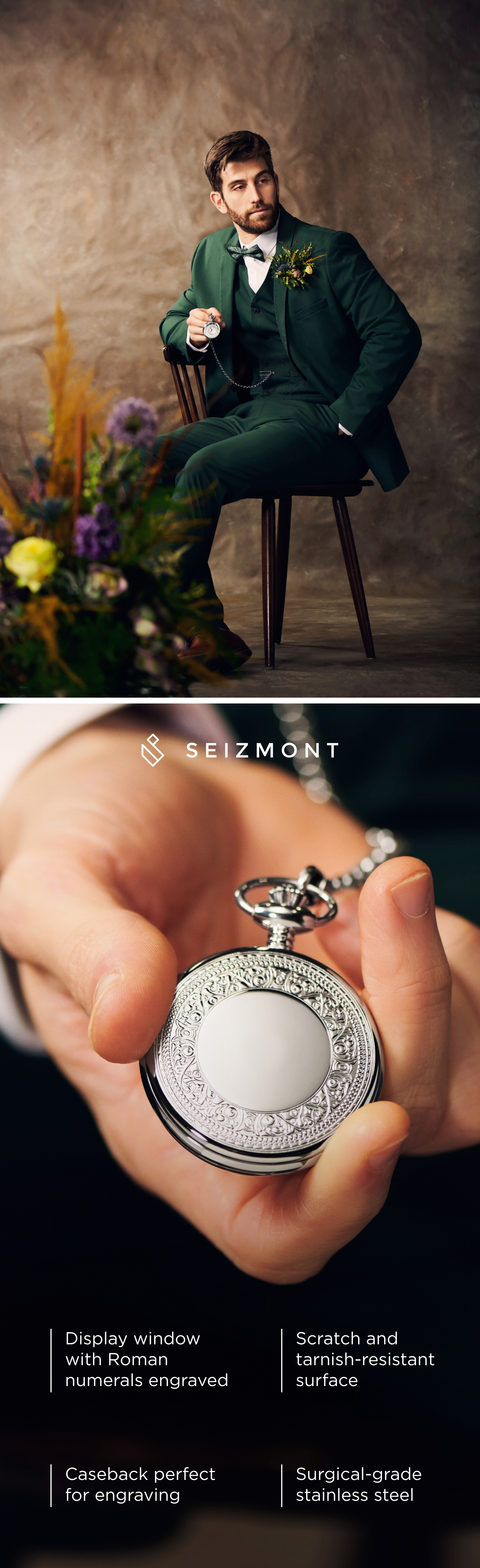 Shop gorgeous vintage-style pocket watches with modern movements