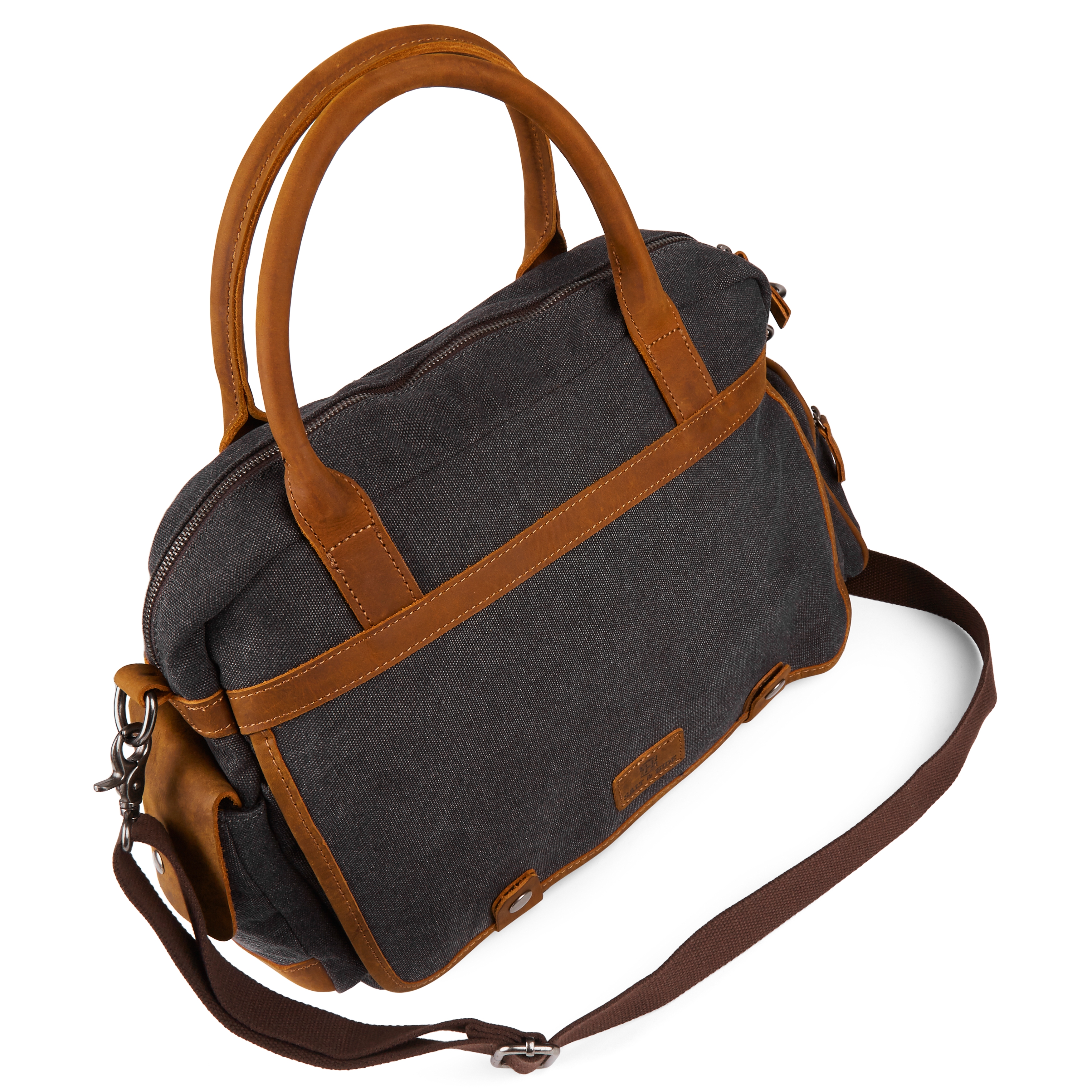 Tarpa | Graphite & Tan Canvas Laptop Bag | In stock! | Salt & Hide