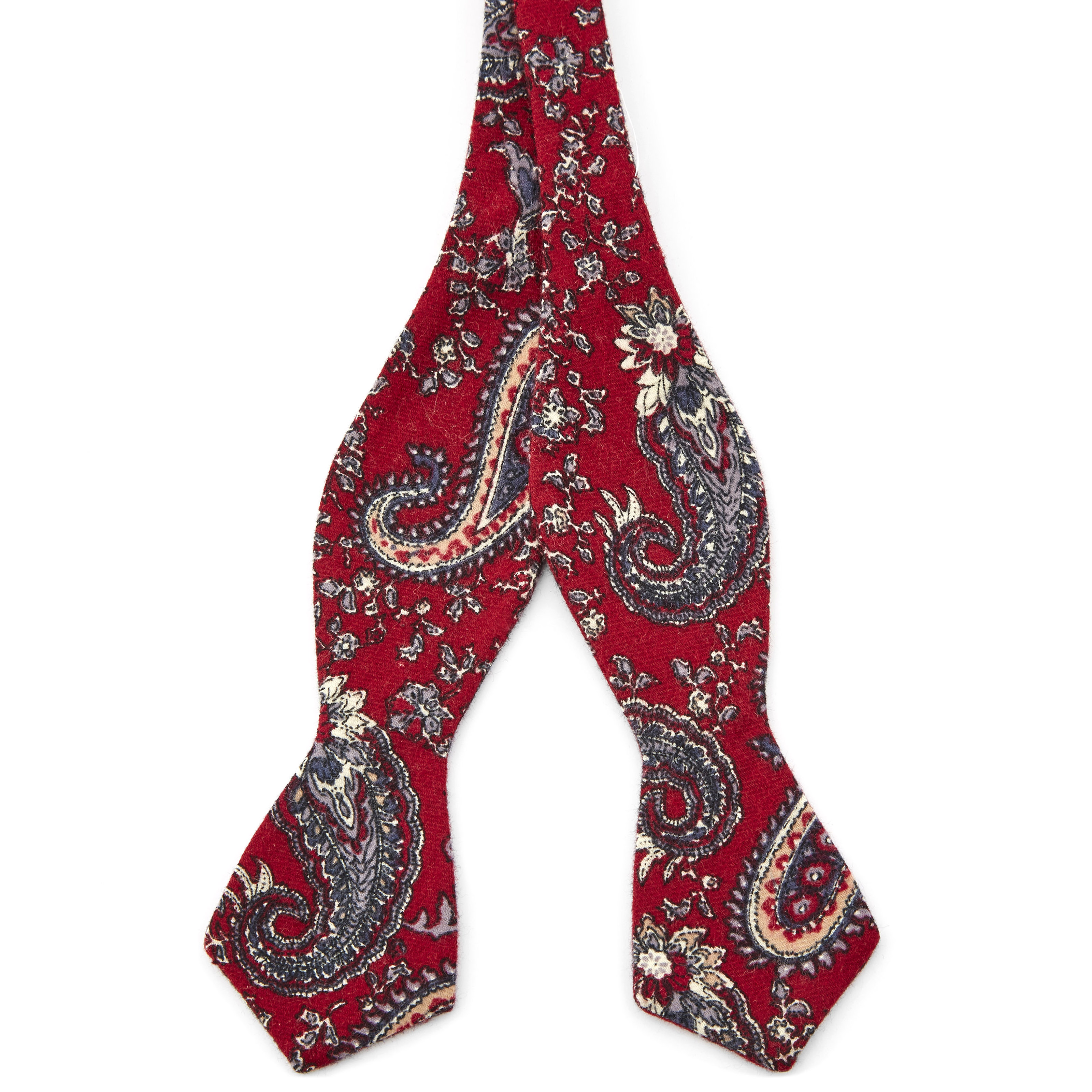 Burgundy Paisley Cotton Self-Tie Bow Tie | In stock! | Bohemian Revolt