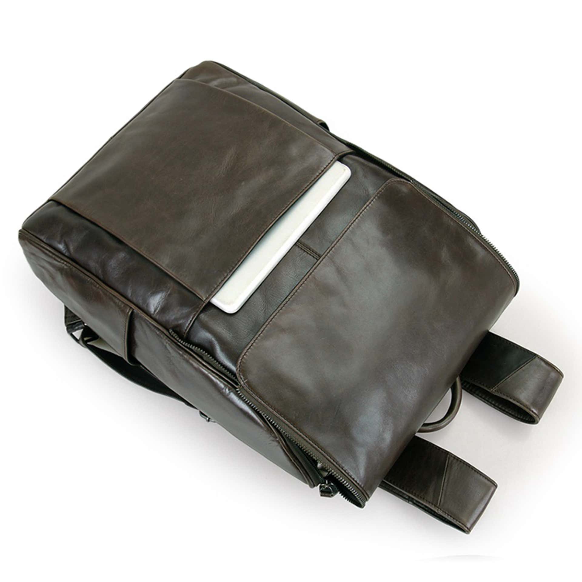 Grey Leather Backpack | Delton Bags | Free shipping