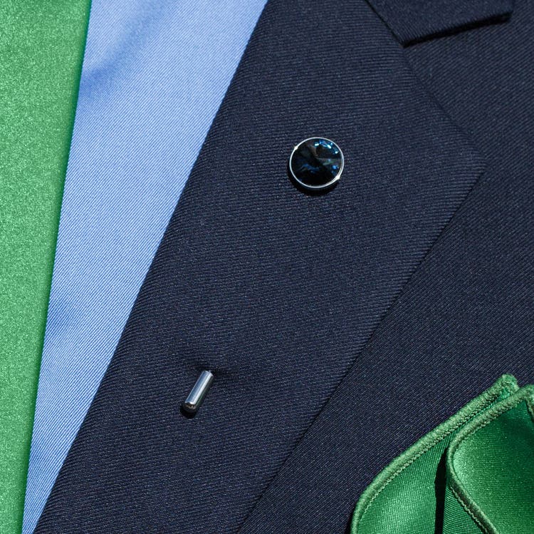 Royal Blue Crystal Lapel Pin In Stock Warren Asher