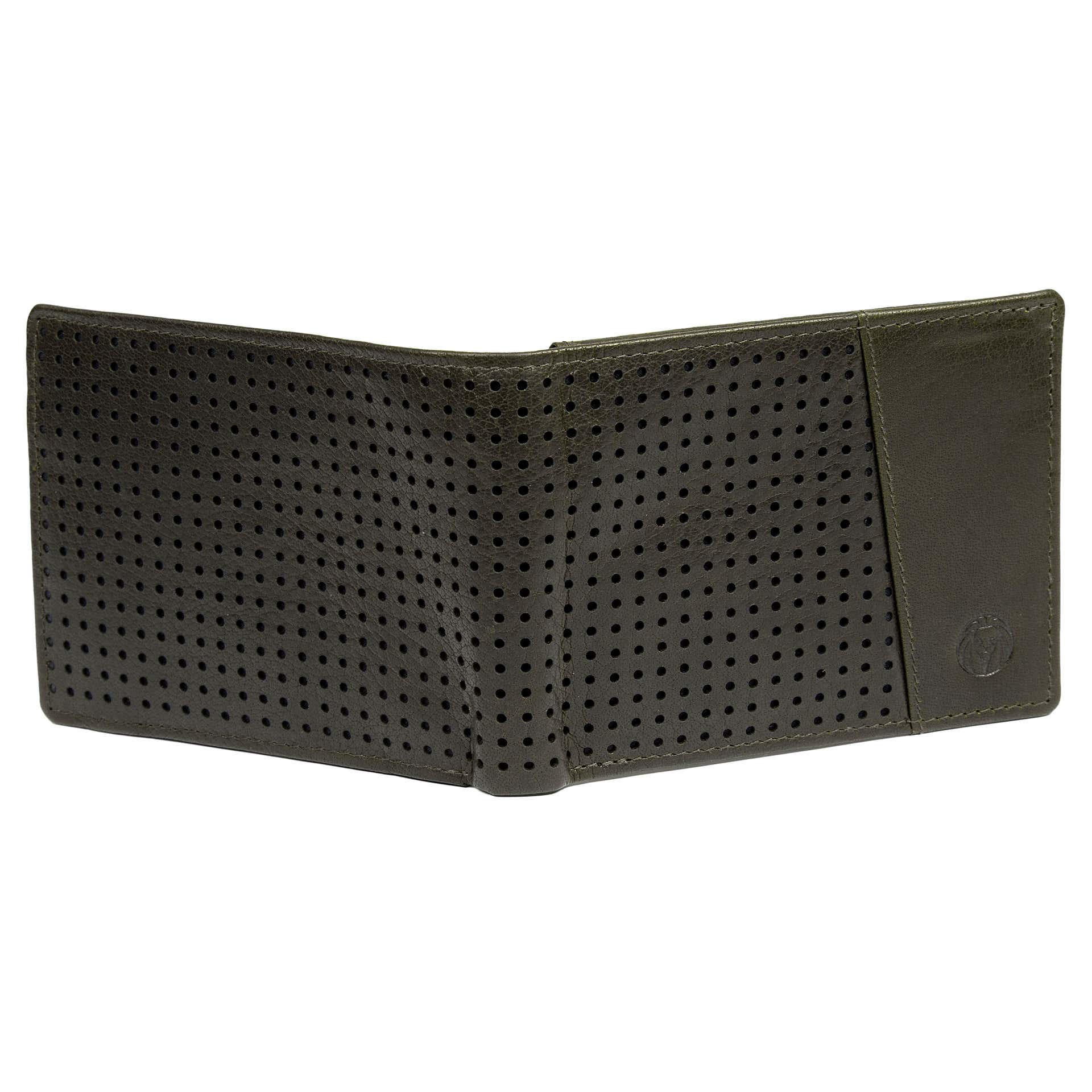 Montreal | Dotty Olive RFID Leather Wallet | In stock! | Lucleon