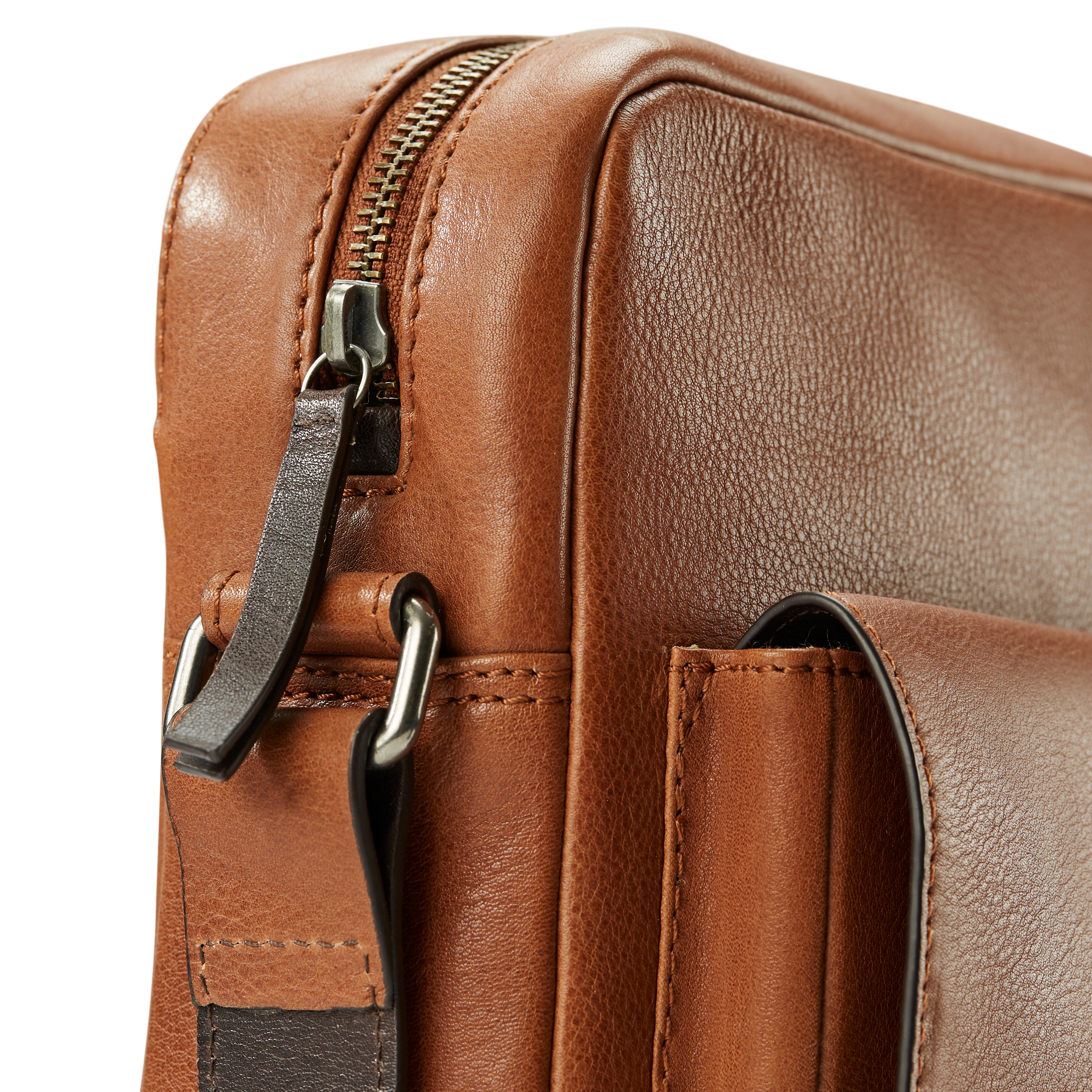 Lincoln | Tan & Dark Brown Leather Crossbody Bag | In stock! | Lucleon